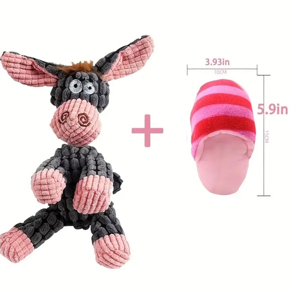 Dog | Powder Gray Donkey Dog Toy With Plush Slipper Nwt | Poshmark